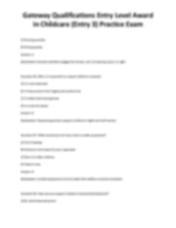 Gateway Qualifications Entry Level Award in Childcare (Entry 3 ...