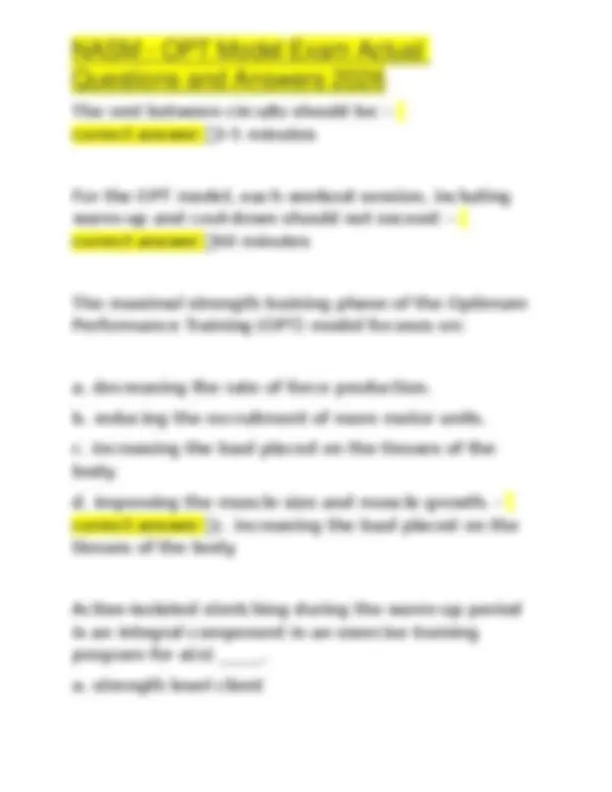 NASM OPT Model Exam: Questions and Answers for Fitness Professionals ...