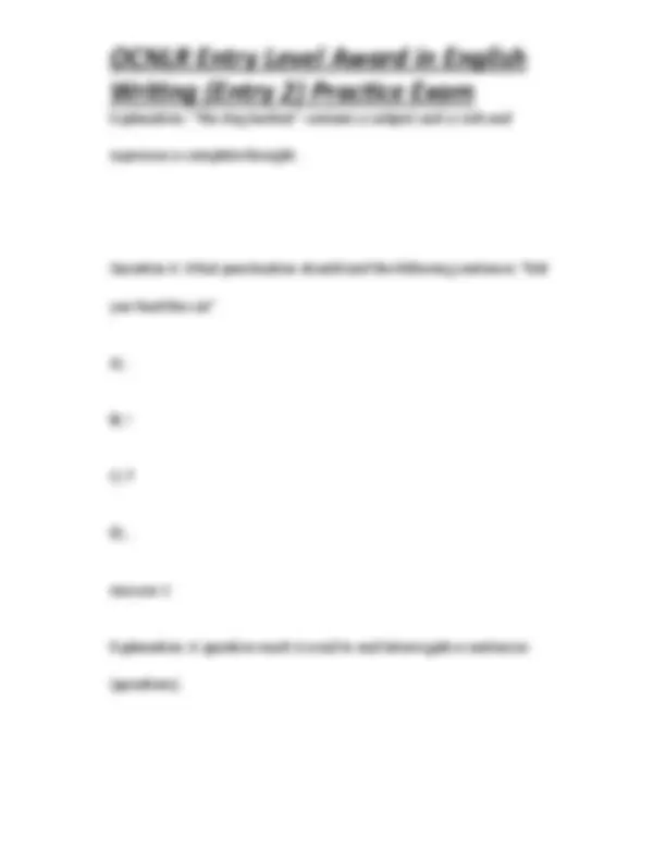 English Writing Practice Exam (Entry Level) | Exams Technology | Docsity