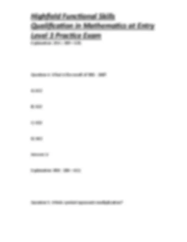 Highfield Functional Skills Qualification in Mathematics at Entry Level ...