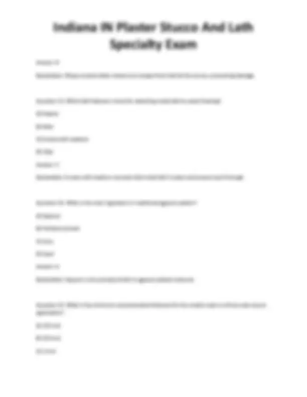 Indiana Plaster, Stucco, and Lath Specialty Exam Questions | Exams ...