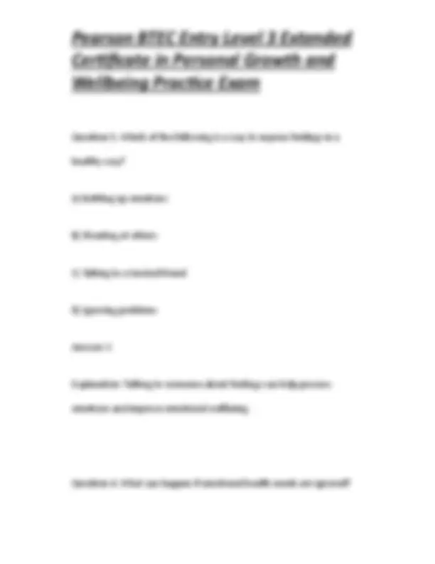 Pearson BTEC Entry Level 3 Extended Certificate in Personal Growth and ...