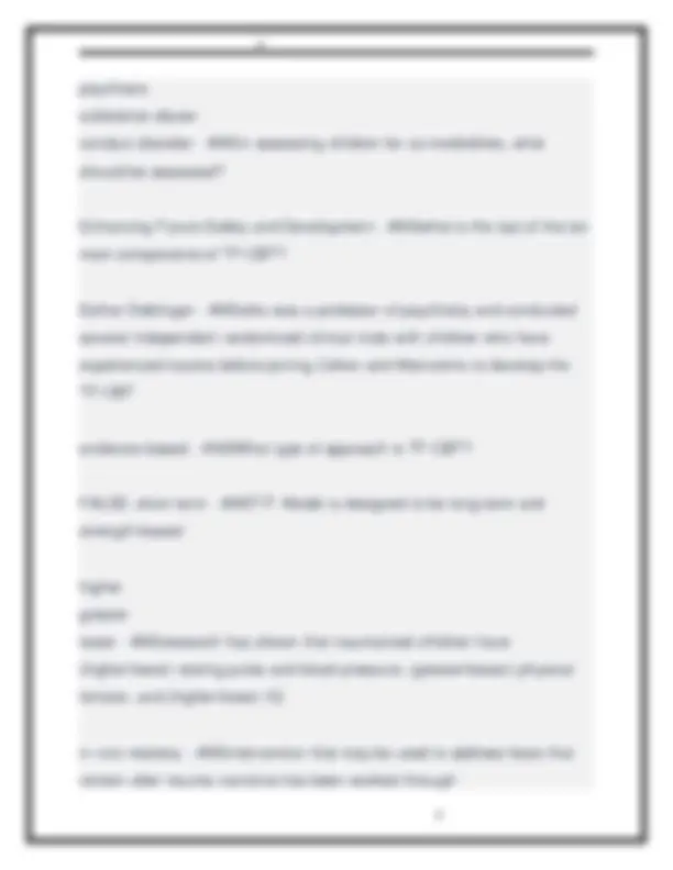 Trauma-Focused Cognitive Behavioral Therapy (TF-CBT) Test Questions and ...
