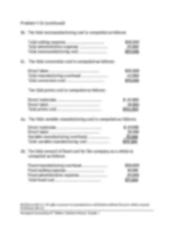 Solution Manual for Managerial Accounting 18th Edition | Exercises ...