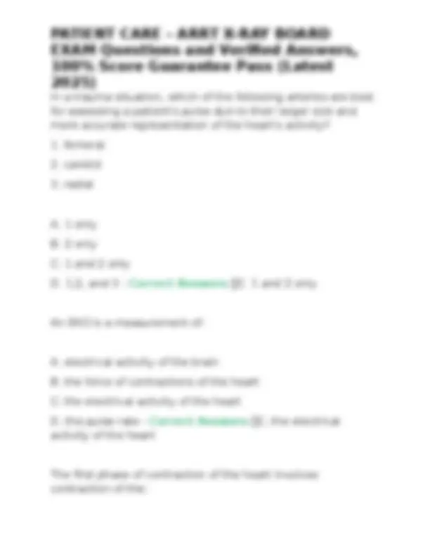 ARRT X-Ray Board Exam: Patient Care Questions and Answers | Exams ...
