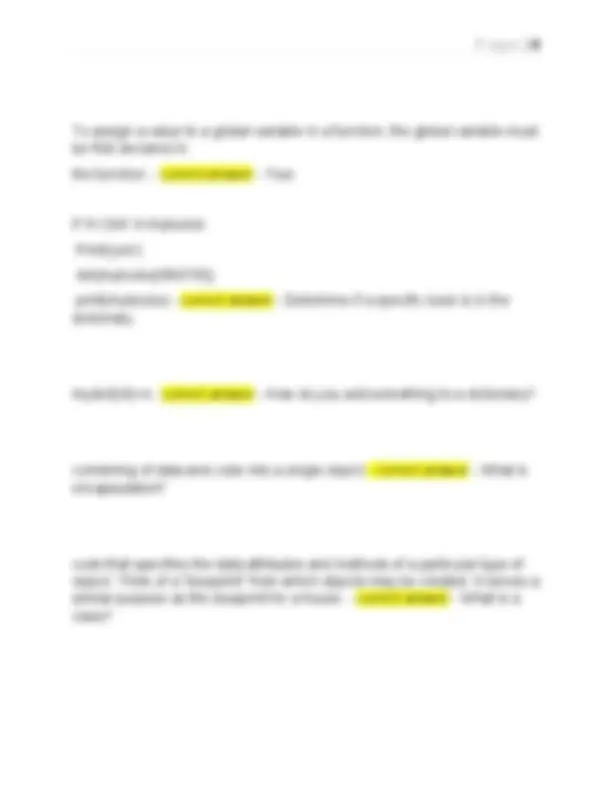 WGU D335 INTRODUCTION TO PROGRAMMING IN PYTHON FINAL EXAM REVIEW WITH CORRECT SOLUTIONS | Exams ...