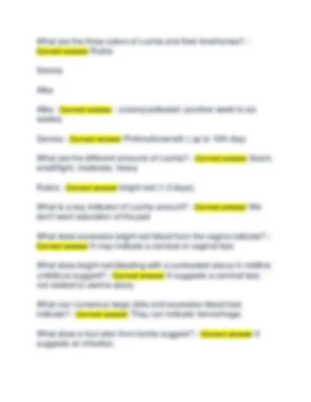 Postpartum Adaptation And Nursing Assessment Practice Questions And ...