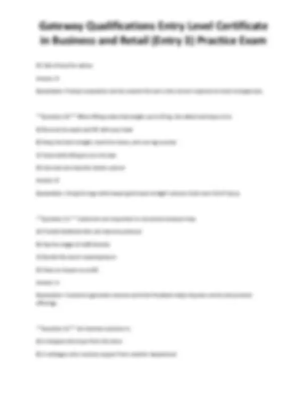 Gateway Qualifications Entry Level Certificate in Business and Retail ...