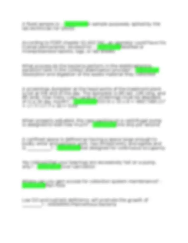 Florida Wastewater Operator Class B Certification Exam Questions and ...