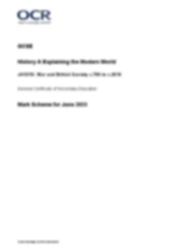 Actual 2025 OCR GCSE History A (Explaining the Modern World) J410/10 War and British Soci ...