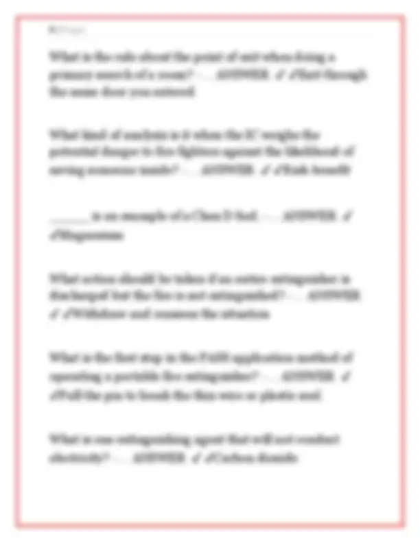 Firefighter I Final Exam Practice Questions and Study Guide | Exams ...