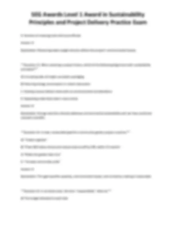 SEG Awards Level 1 Award in Sustainability Principles and Project ...