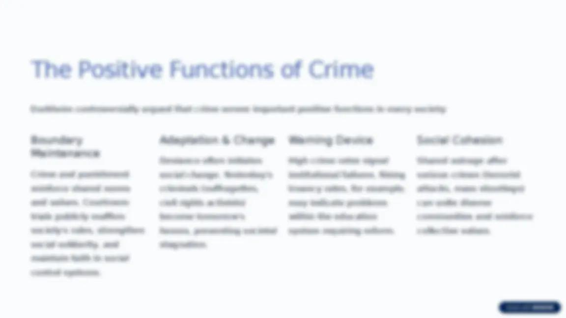 Functionalism and Crim | Slides Sociology | Docsity