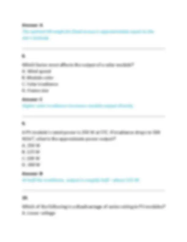 SOLAR PHOTOVOLTAIC INSTALLER CERTIFICATION EXAM (NABCEP) PRACTICE ...