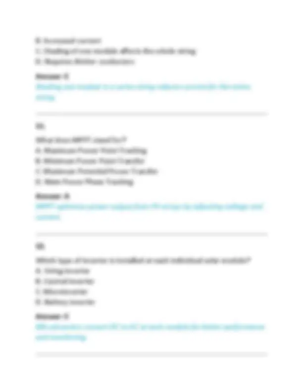 SOLAR PHOTOVOLTAIC INSTALLER CERTIFICATION EXAM (NABCEP) PRACTICE ...