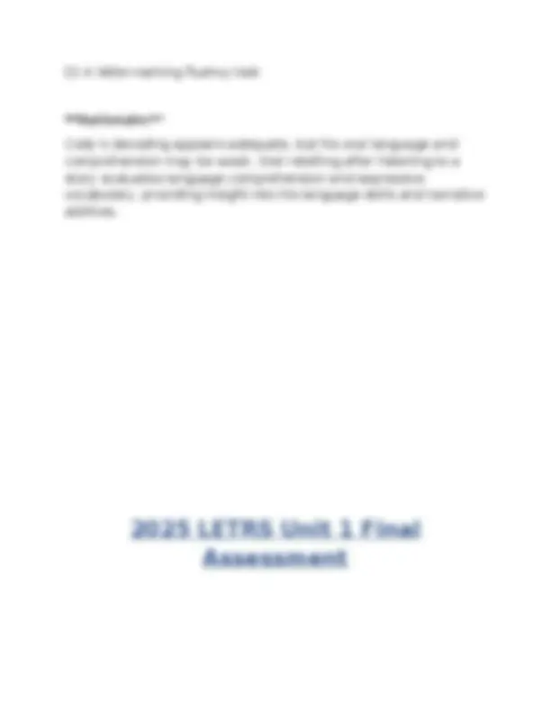 LETRS Unit 1 (2025/2026) Sessions 1–8 & Final Assessment | Real Q&As ...