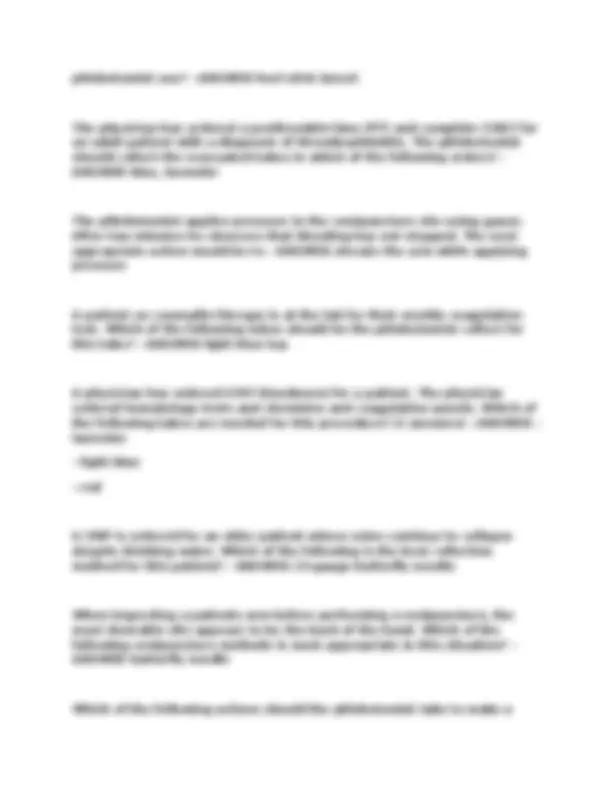 PHLEBOTOMY NCCT PRACTICE QUESTIONS WITH COMPLETE SOLUTIONS. | Exams Nursing | Docsity