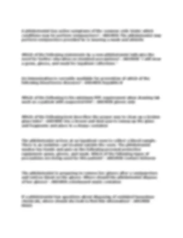 PHLEBOTOMY NCCT PRACTICE QUESTIONS WITH COMPLETE SOLUTIONS. | Exams Nursing | Docsity