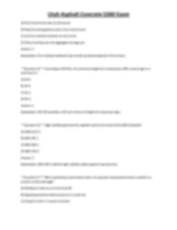 Utah Asphalt Concrete S260 Exam Questions and Answers | Exams ...