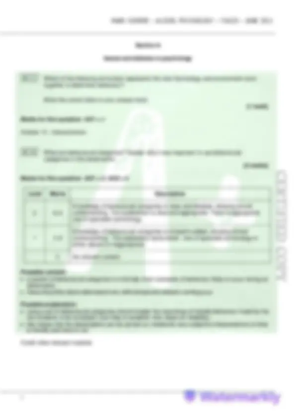 AQA A-Level Psychology Paper 3: Issues & Options - June 2021 Mark ...