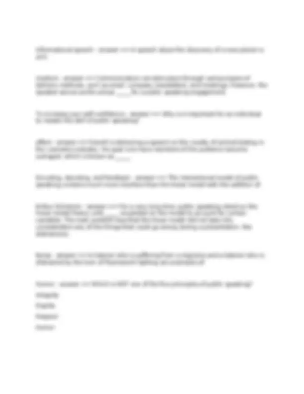 COMMUNICATIONS 101 PUBLIC SPEAKING - CHAPTER 1 INTRODUCTION TO PUBLIC ...