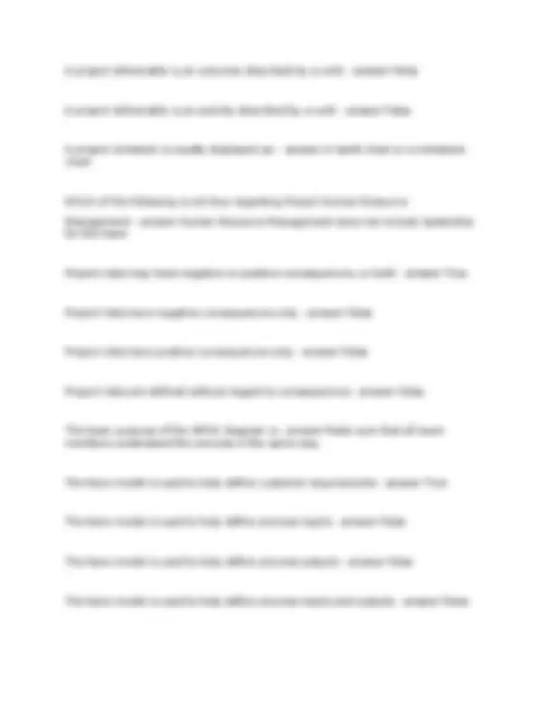 Lean Six Sigma Green Belt Quiz - Define study guide questions and ...