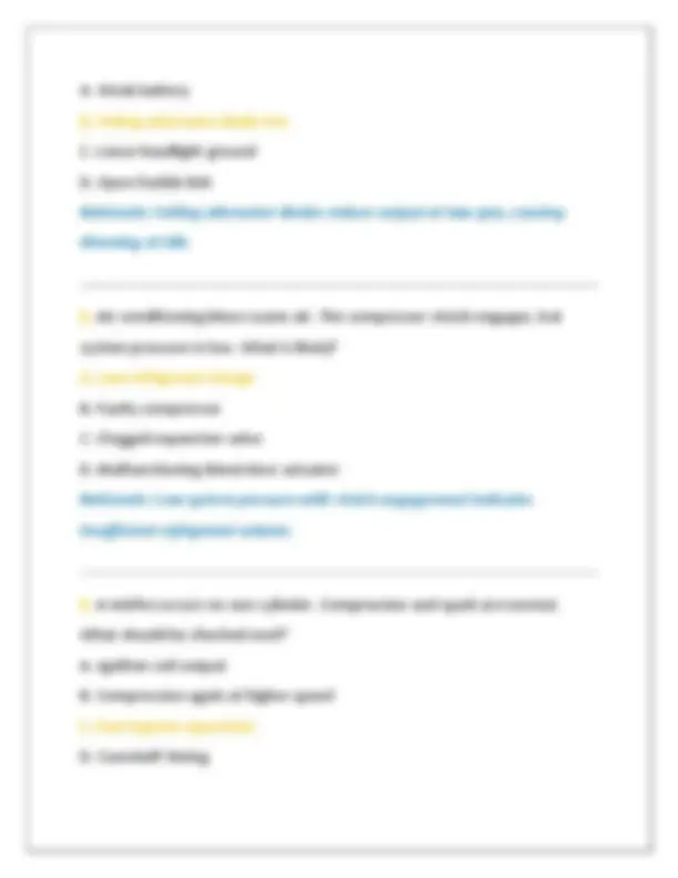 Automotive Service Excellence (ASE) A-Series Practice Exam Questions ...