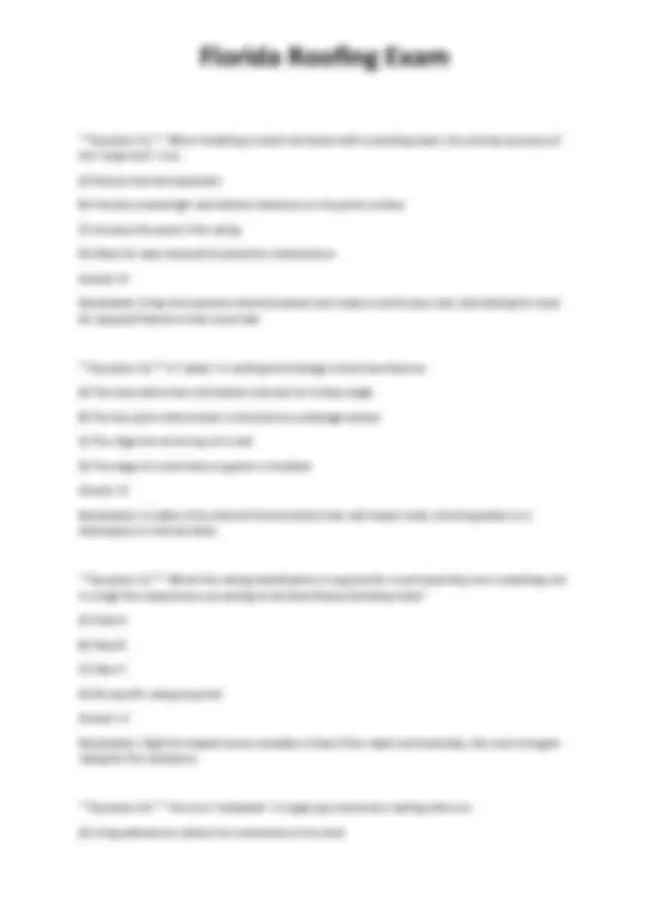 Florida Roofing Exam | Exams Technology | Docsity