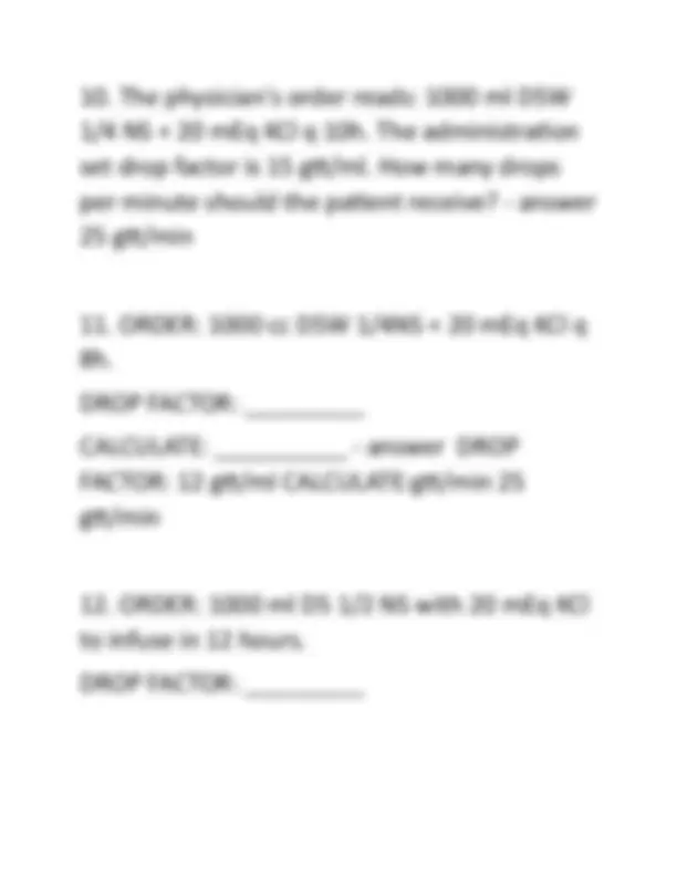 NUR103 100 Dosage Calculation Practice Problems questions and answers ...