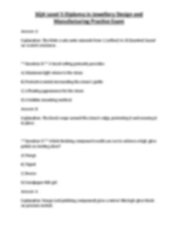 Jewellery Design and Manufacturing Practice Exam Questions | Exams ...