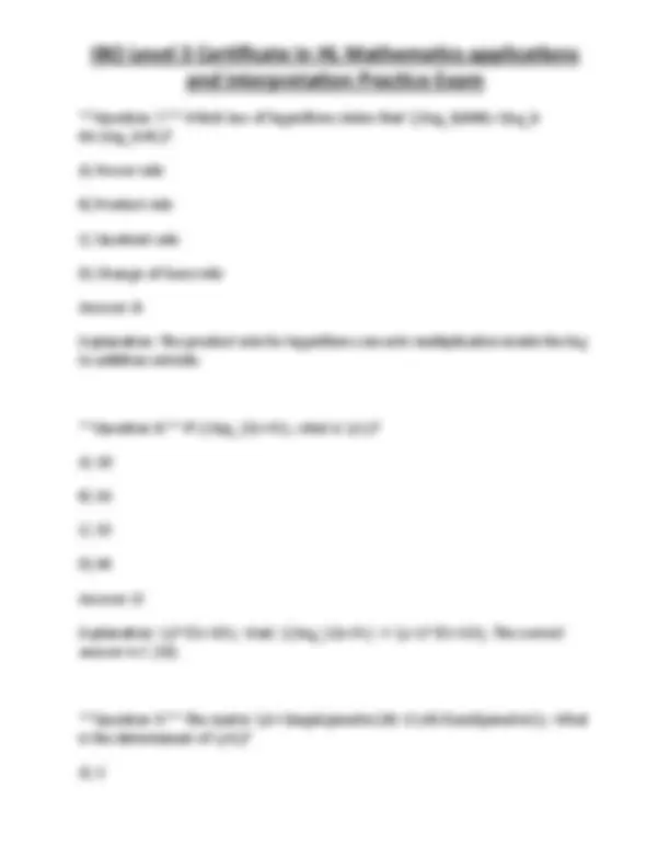 IBO HL Mathematics Practice Exam: Applications and Interpretation ...