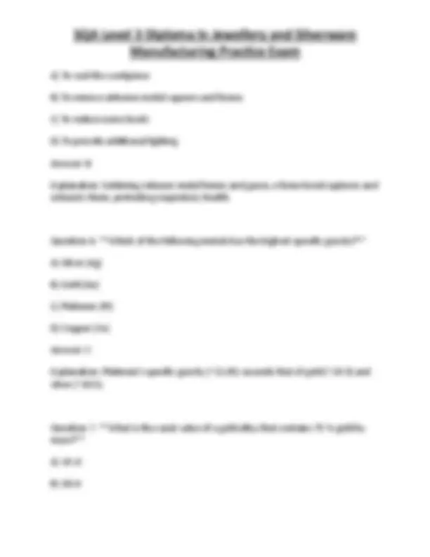 Jewellery and Silverware Manufacturing Practice Exam: SQA Level 3 ...