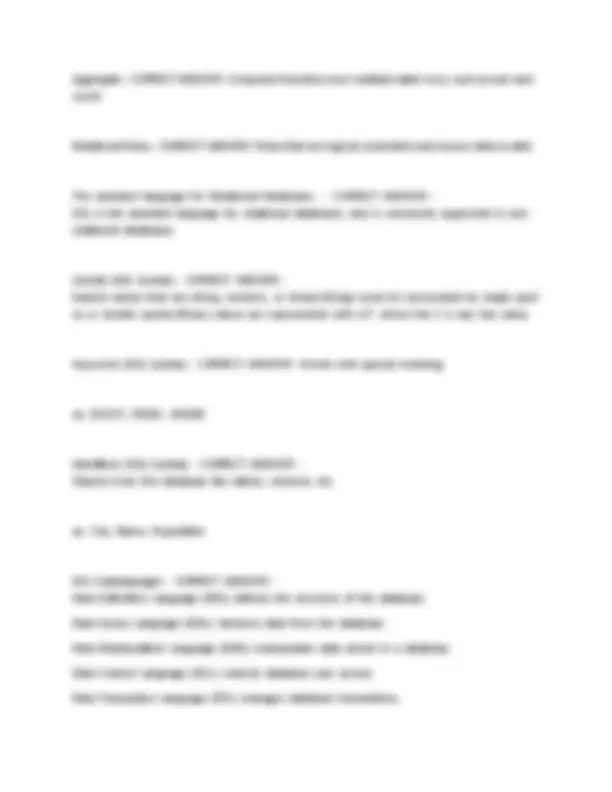 Database Application Objective Assessment Exam with Verified Answers | Exams Advanced Education ...