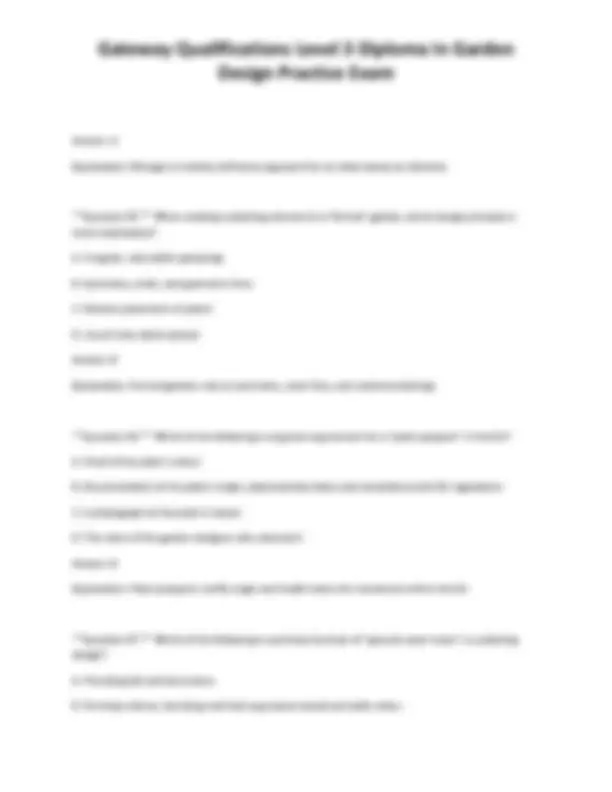 Gateway Qualifications Level 3 Diploma In Garden Design Practice Exam ...