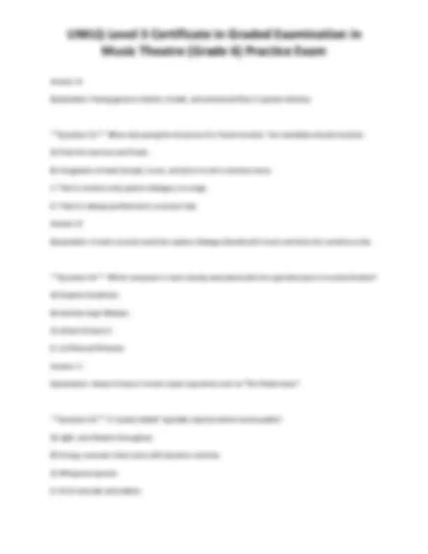 UWLQ Level 3 Certificate in Graded Examination in Music Theatre (Grade ...