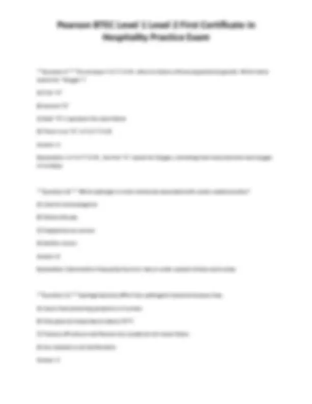 Pearson BTEC Level 1 Level 2 First Certificate in Hospitality Practice ...