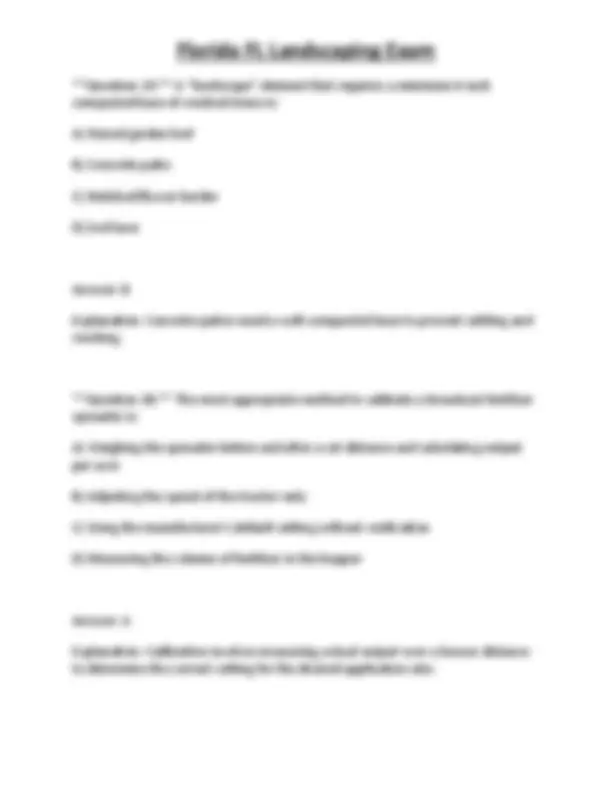 Florida FL Landscaping Exam | Exams Technology | Docsity