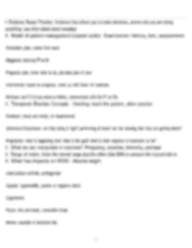 Therapeutic Exercise Test 1 Study Guide- Movement Systems, Insurance ...