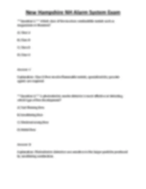 New Hampshire NH Alarm System Exam Questions and Answers | Exams ...