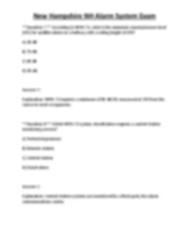 New Hampshire NH Alarm System Exam Questions and Answers | Exams ...
