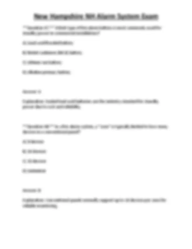 New Hampshire NH Alarm System Exam Questions and Answers | Exams ...