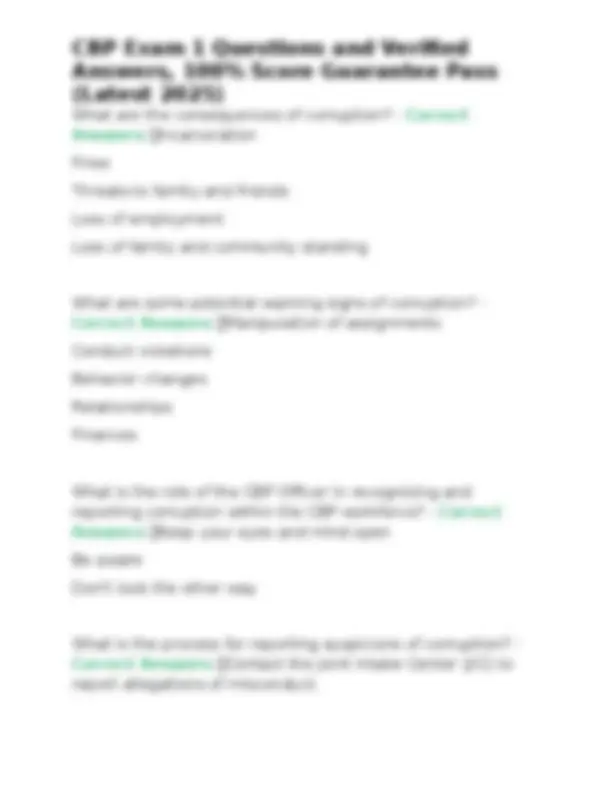 CBP Exam 1: Questions and Answers (Latest 2025) | Exams Advanced ...