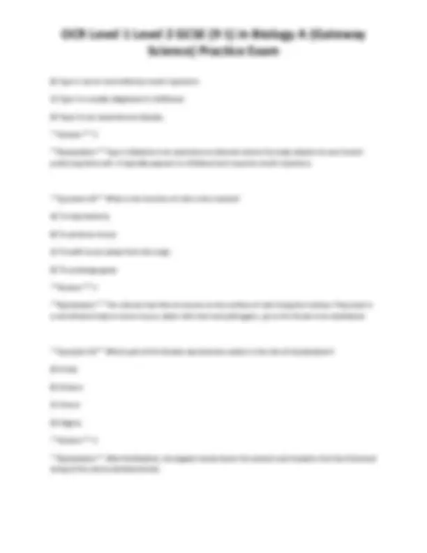 OCR Level 1 Level 2 GCSE (9 1) in Biology A (Gateway Science) Practice ...