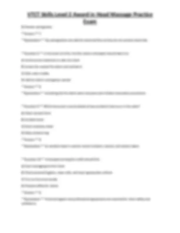 Head Massage Practice Exam: VTCT Skills Level 2 Award | Exams ...