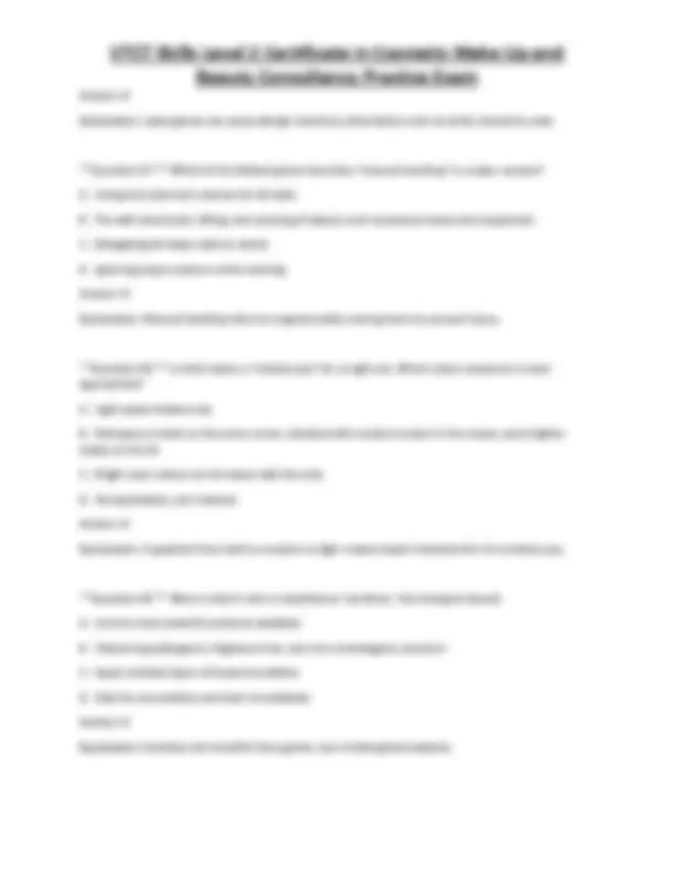 Cosmetic Make-Up and Beauty Consultancy Practice Exam: VTCT Skills ...
