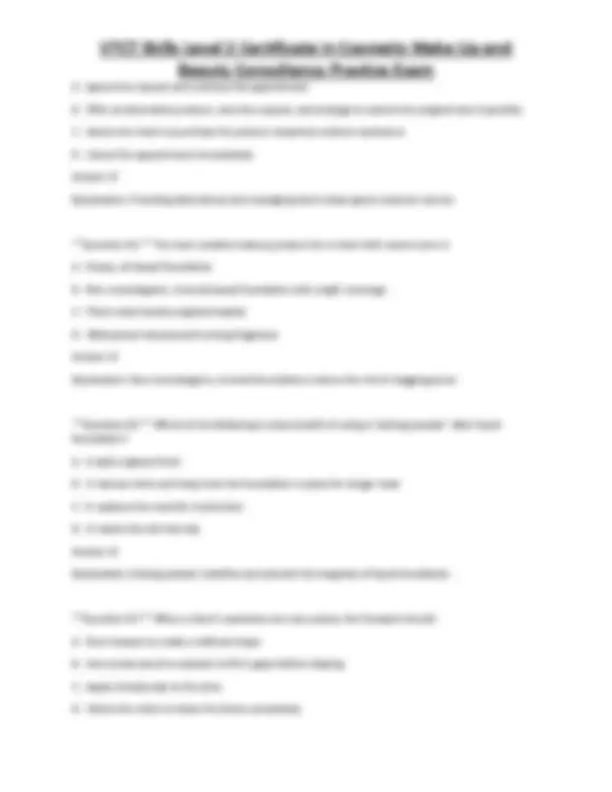 Cosmetic Make-Up and Beauty Consultancy Practice Exam: VTCT Skills ...