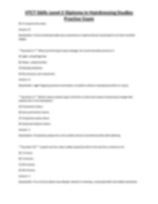 VTCT Skills Level 2 Diploma in Hairdressing Studies Practice Exam ...