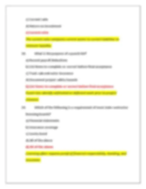 Contractor Business and Law Examination Test Questions And Correct ...