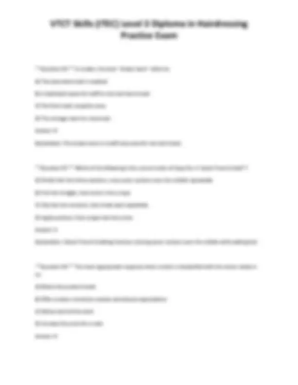VTCT Skills (ITEC) Level 3 Diploma in Hairdressing Practice Exam ...