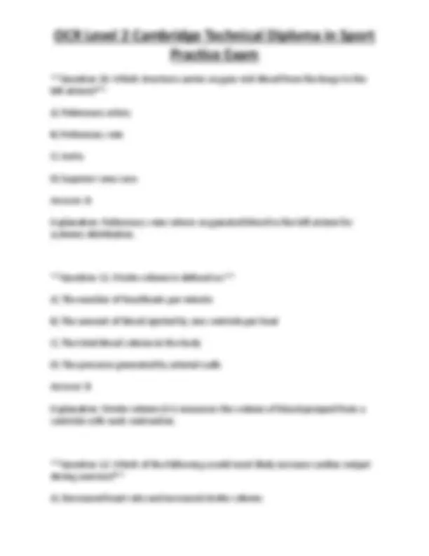 OCR Level 2 Cambridge Technical Diploma in Sport Practice Exam | Exams ...